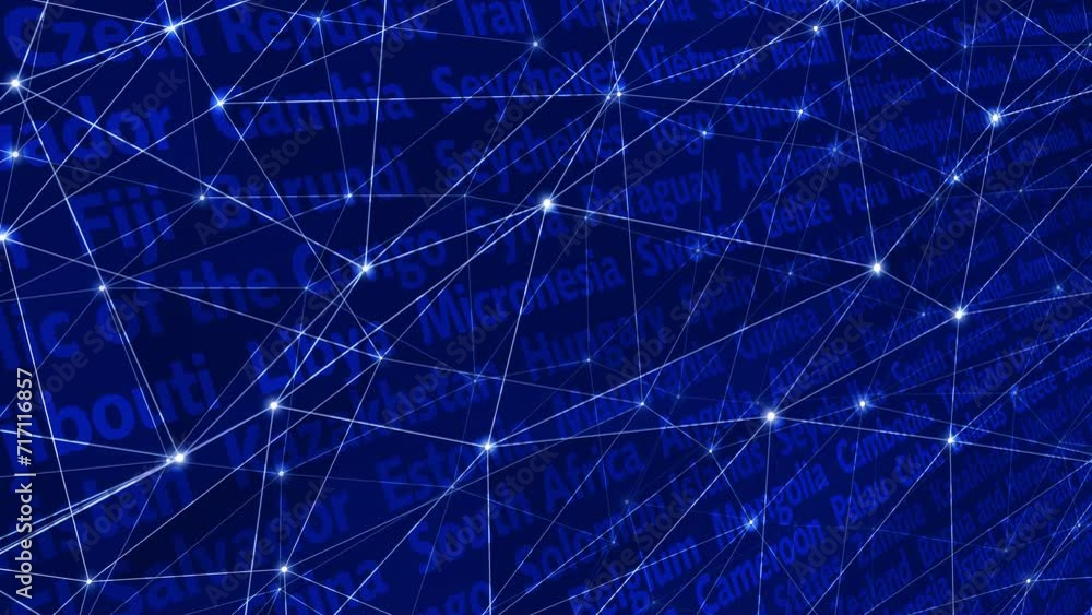 Breaking news countries of world connected by lines in global adventure ...