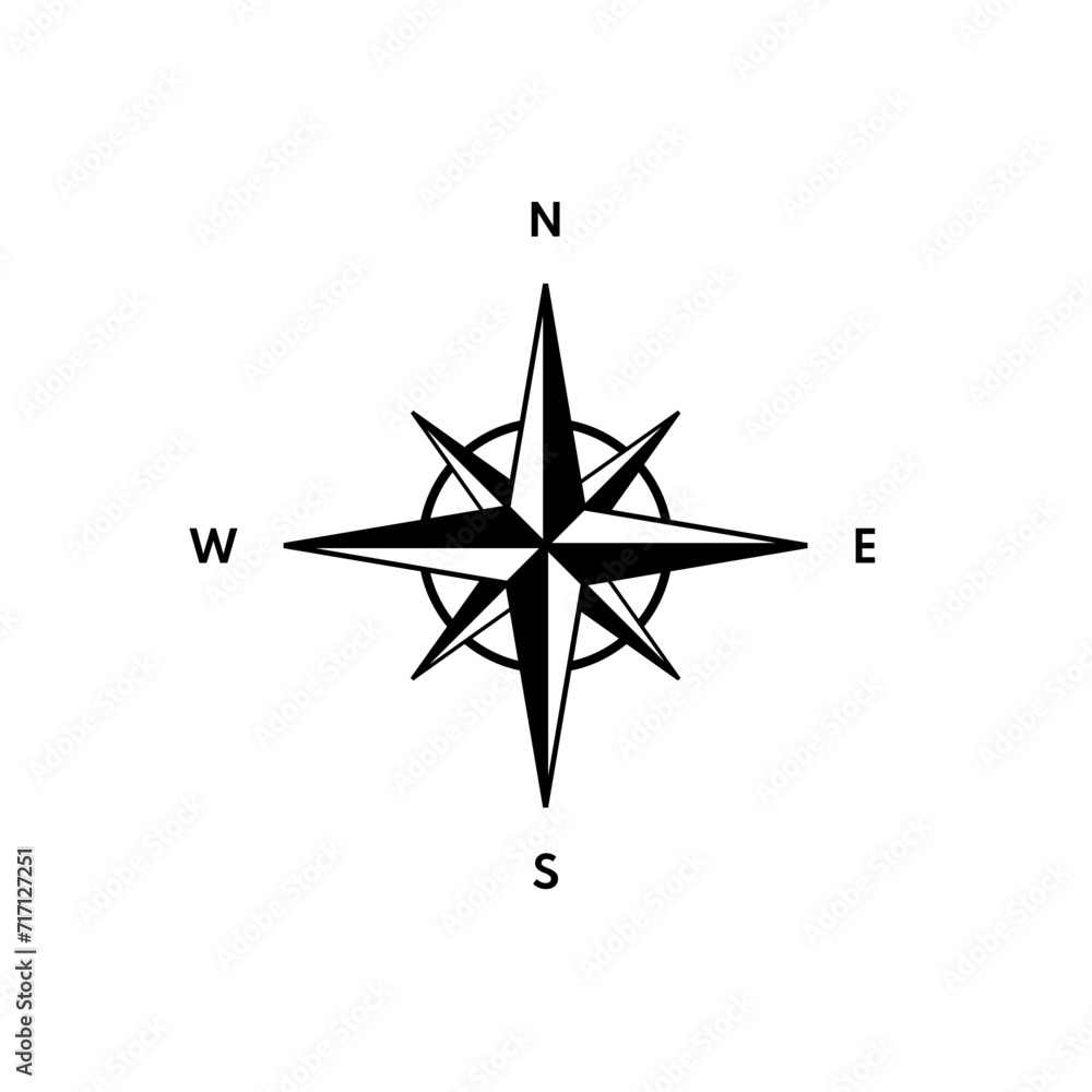 compass, compass rose, world directions - vector illustration Stock ...