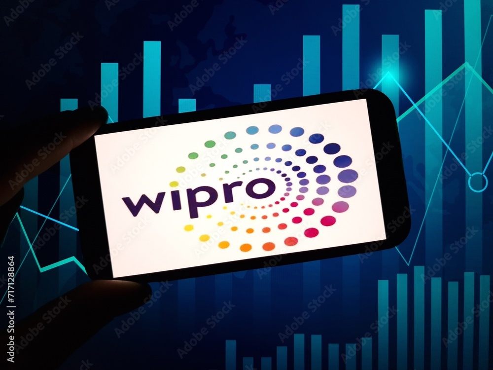 Konskie, Poland - January 23, 2024: Wipro company logo displayed on ...