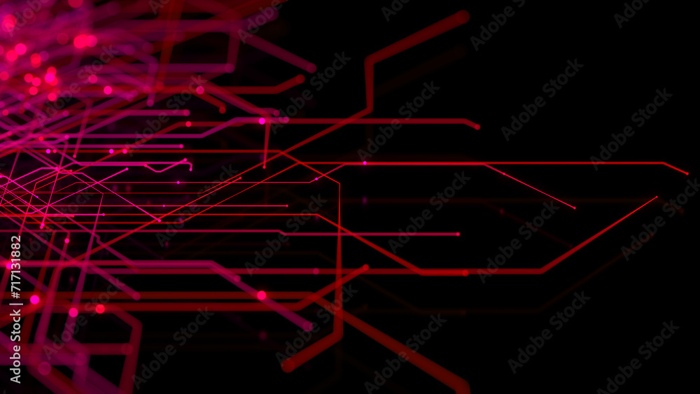 Connectivity Concept with High-Tech Grid. Red and Pink Futuristic ...