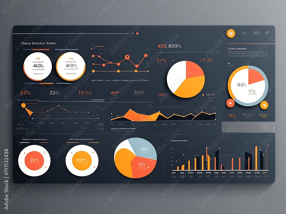 Modern infographic with template and chart statistics. Dashboard ...
