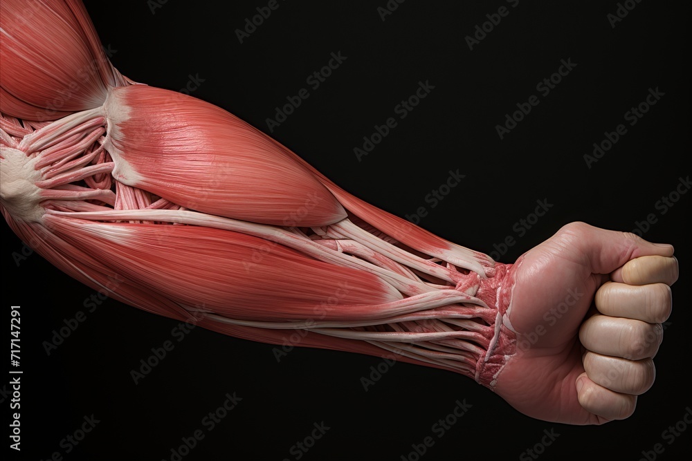 Hand 3d anatomy illustration with pain sensation in bones, ligaments ...