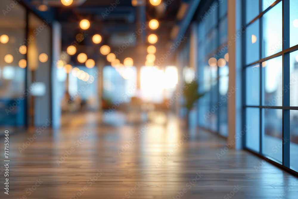 Beautiful defocused office background - office interior panoramic ...