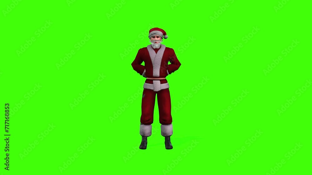 3D Santa Claus parade rest position on chroma key, Merry Christmas, and ...