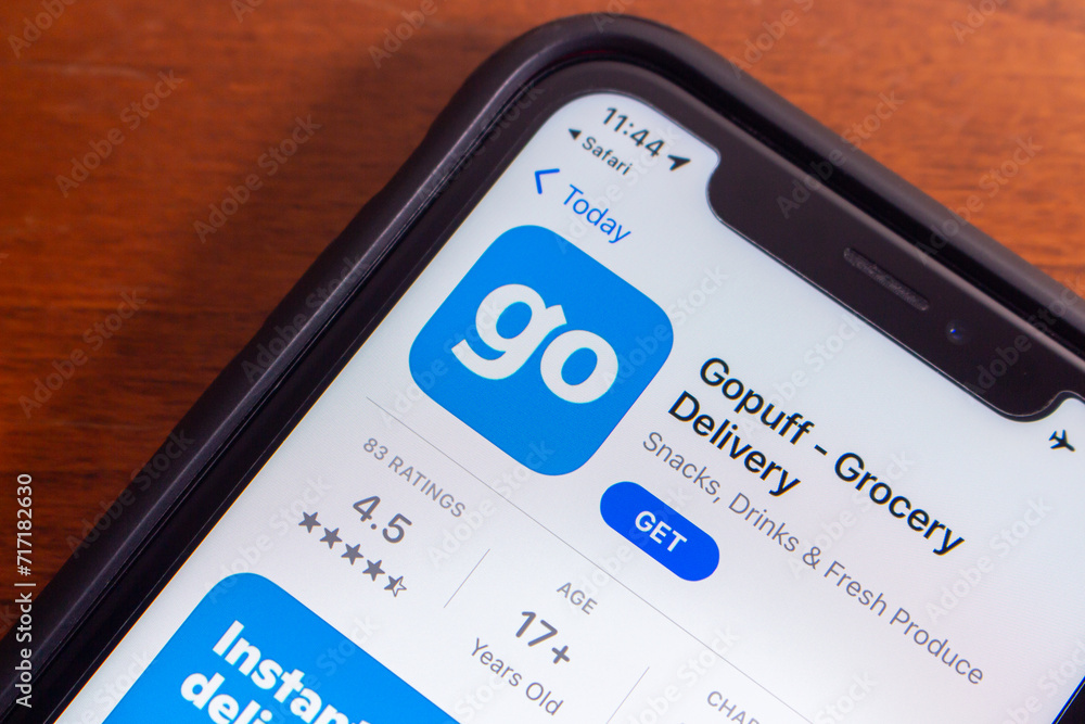 Vancouver, CANADA - Jan 17 2024 : Gopuff app seen in App Store on ...