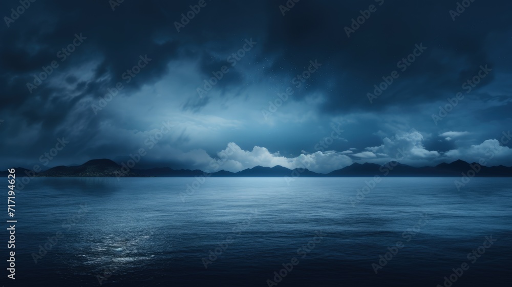 Enigmatic Ebb, A Majestic Expanse of Water Ripples Beneath an Ominous ...