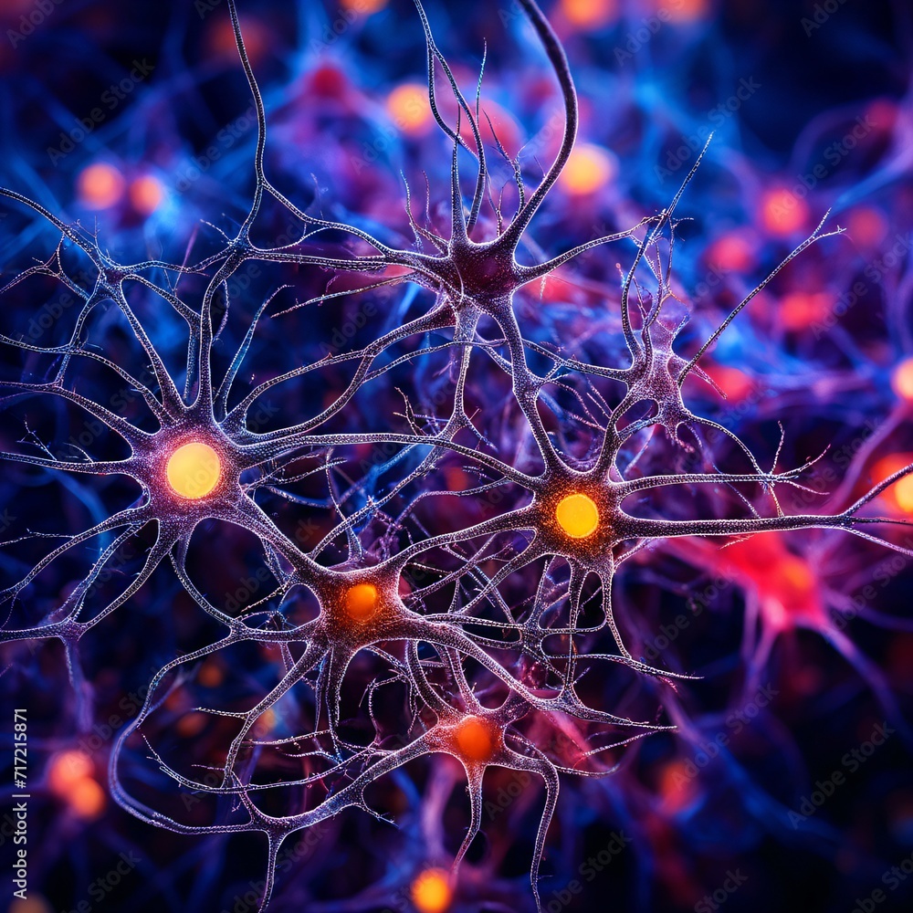showcasing neurons interconnected forming complex network against dark ...