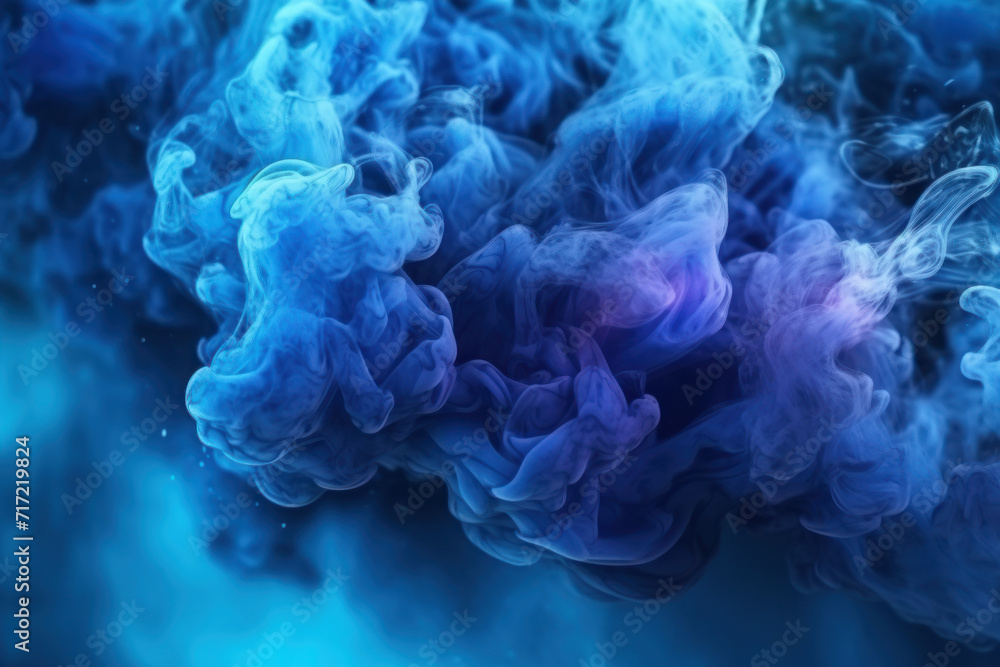 Blue smoke texture background, abstract soft pattern of steam or gas ...