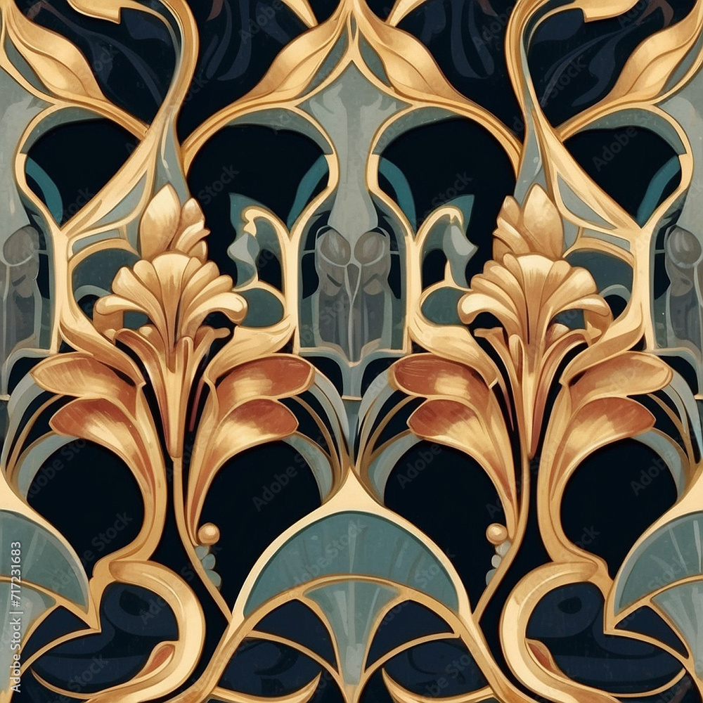 Revive Art Nouveau. Utilize AI to reimagine this ornate style, blending ...