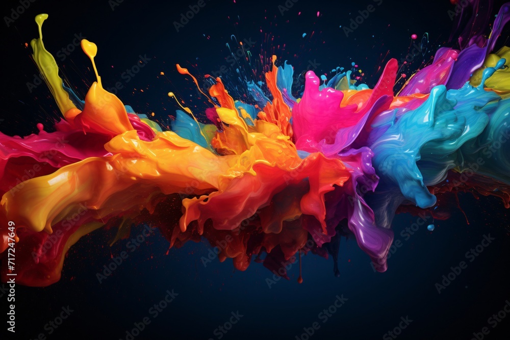 Colorful 3D Paint Splash Wallpaper, Liquid ink Splash background, Paint ...