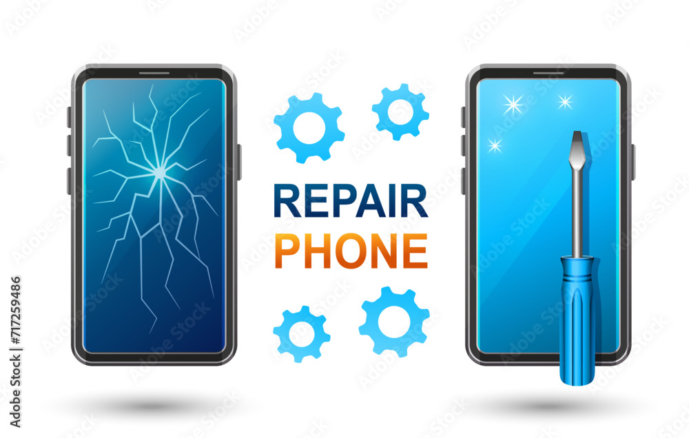 Mobile phone repair service, broken smartphone touch screen fix, change ...