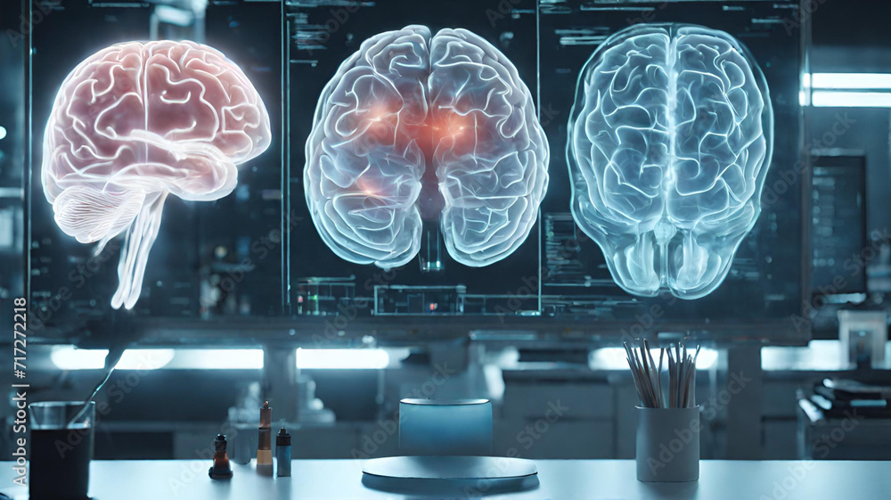 ภาพประกอบสต็อก Brain with bloodvessels x-ray (Top) stock photo, 3d ...