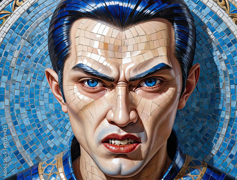 Realistic Portrait of Fair-Skinned Asian Male Medieval Vampire in Roman ...