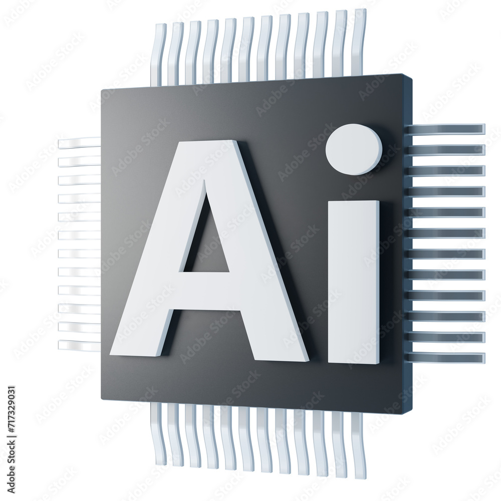 Ai artificial intelligence processor chip icon with transparent ...