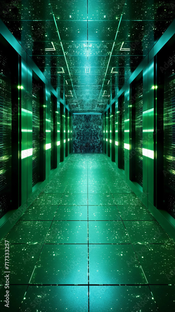 data center infrastructure, cloud storage solutions, server rack close ...