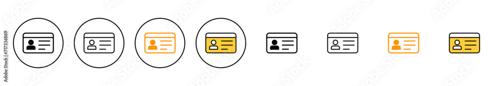 License icon set vector. ID card icon. driver license, staff ...