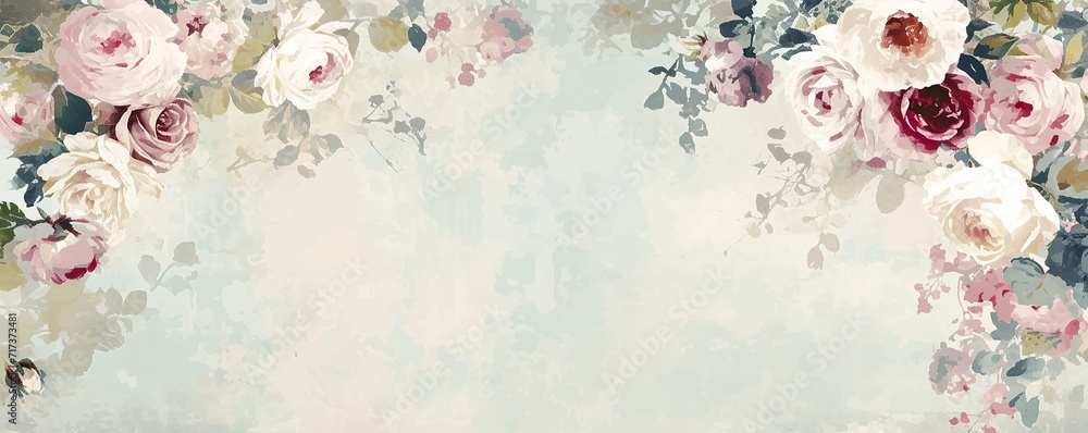 shabby chic walpaper, floral art with place for text. vintage wallpaper ...
