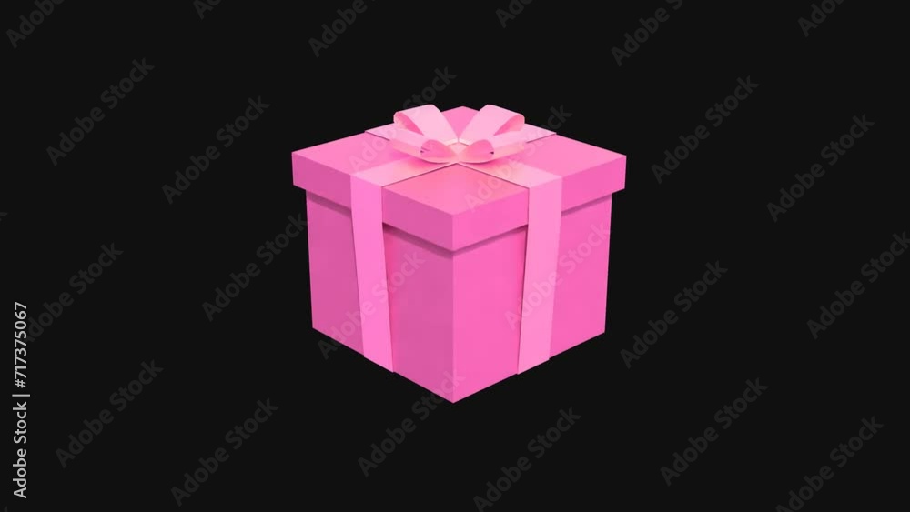 Rotating Gift Box. 3D gift box animation on a Alpha Channel. Valentine ...