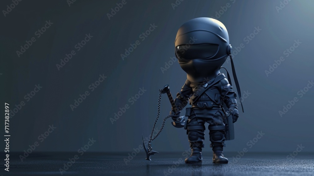 Cartoon digital avatars of Stealthy Spy Hidden in the shadows with a ...