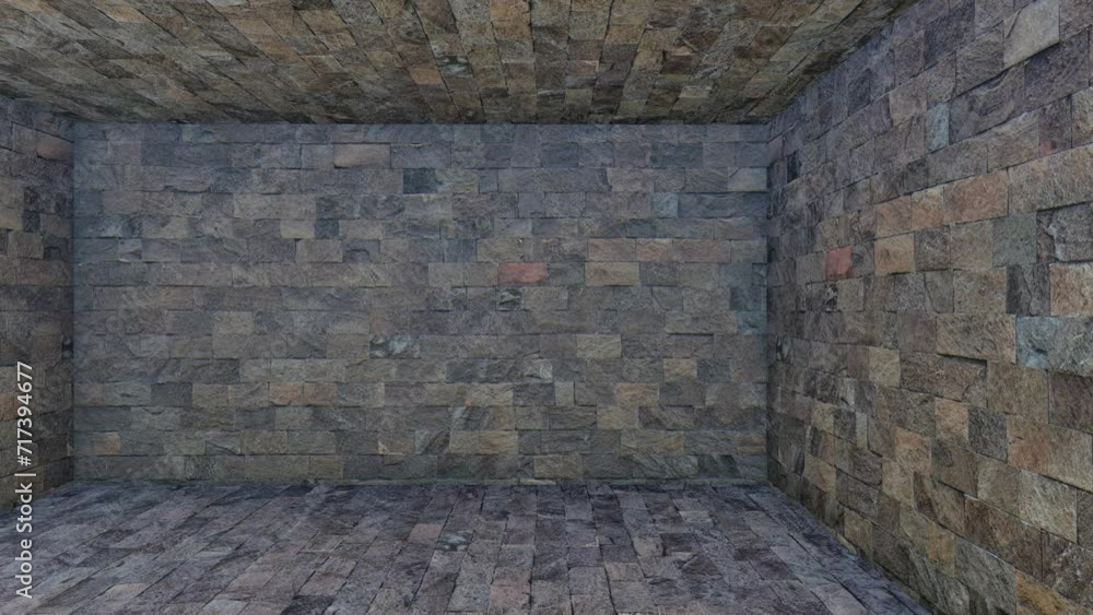 Stone cube room. 3d vector background render with cube. to show the ...