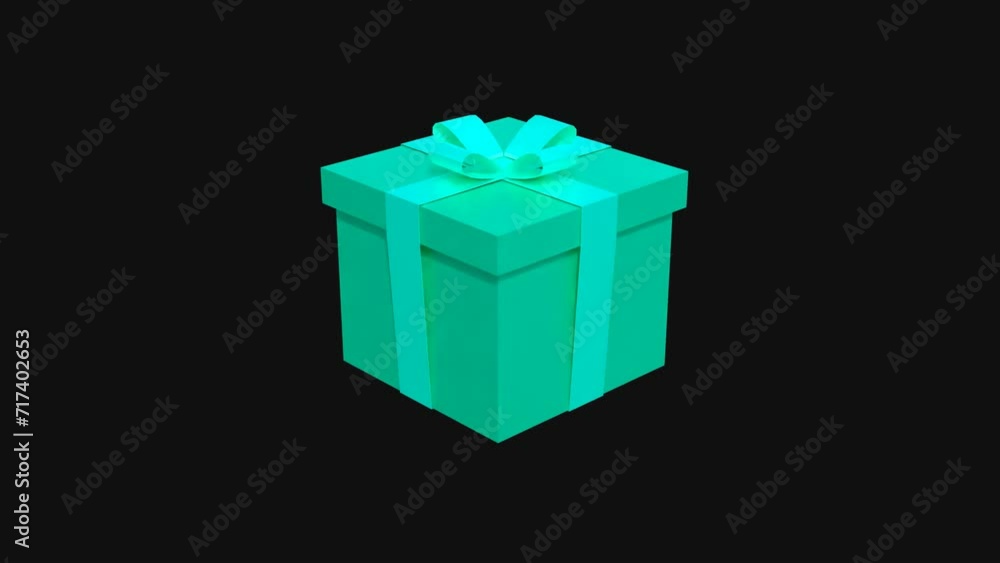 Vidéo Stock Rotating Gift Box. 3D gift box animation on a Alpha Channel ...