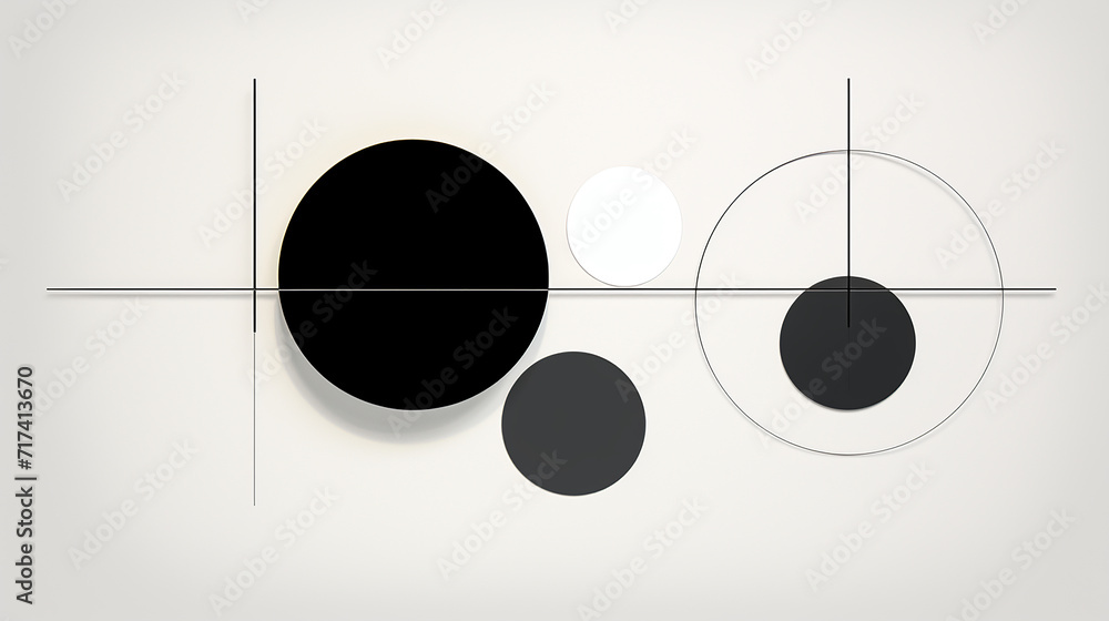 minimalist design with overlapping circles in monochromatic scheme creating harmony and balance ...