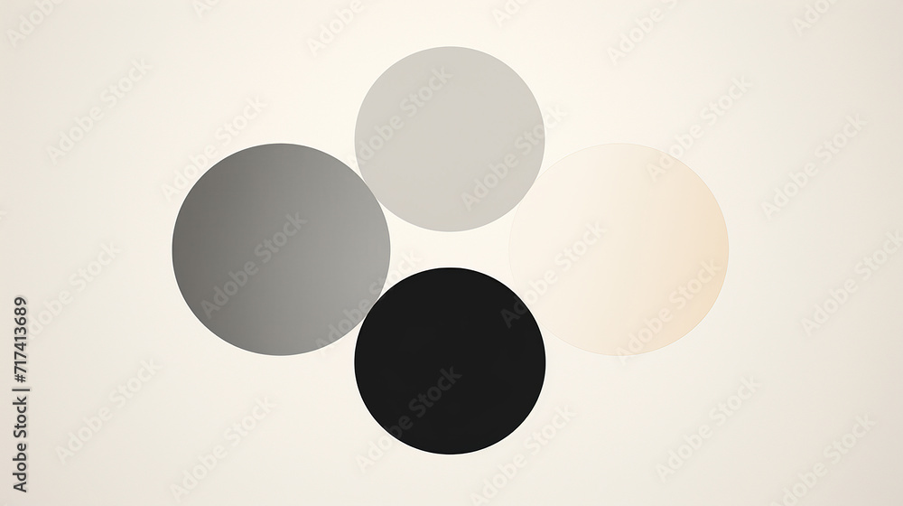 minimalist design with overlapping circles in monochromatic scheme creating harmony and balance ...