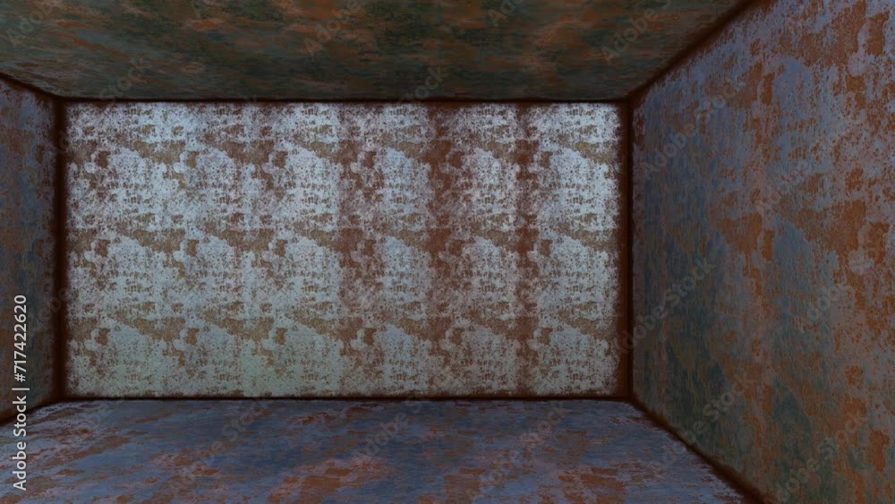 rustic metal cube room. 3d vector background render with cube. to show ...