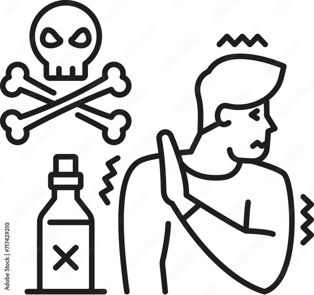 Human toxiphobia phobia icon, mental health. People psychology, fear ...