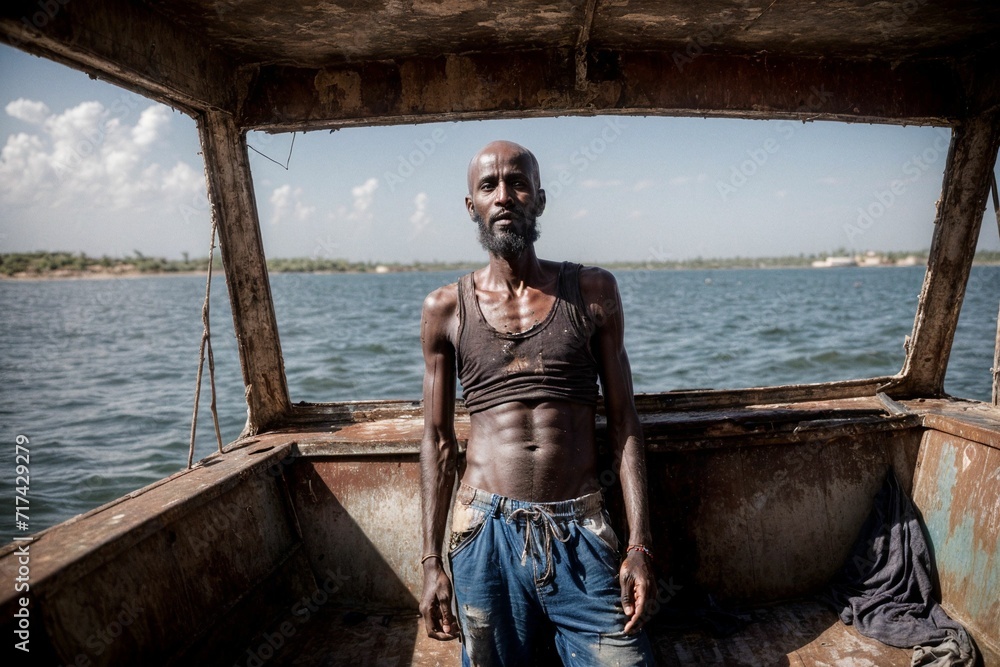unfiltered reality of a resilient African man, embodying the daily ...