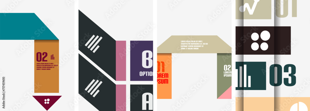 Set of infographic lines poster backgrounds. Vector illustration For ...