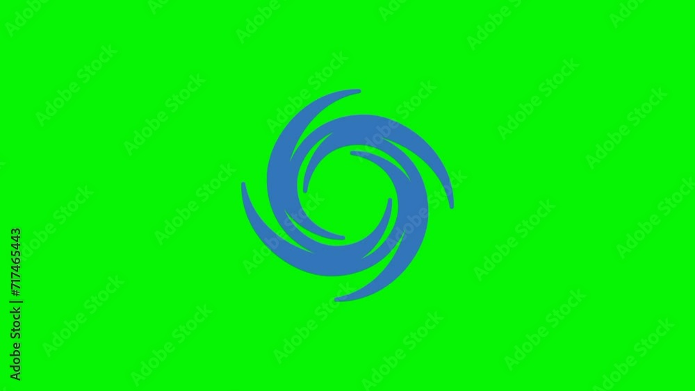 Animated Hurricane symbol rotates on green screen. Typhoon, storm ...