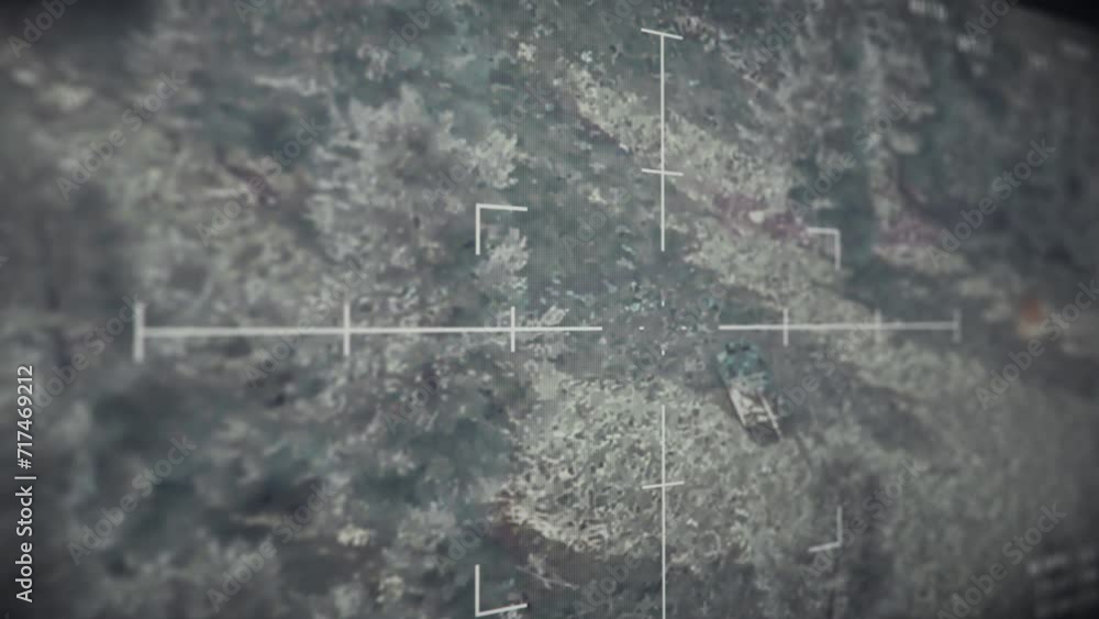 Combat Plane Gun Searching Enemy Forces For Attack Operation. Gun ...