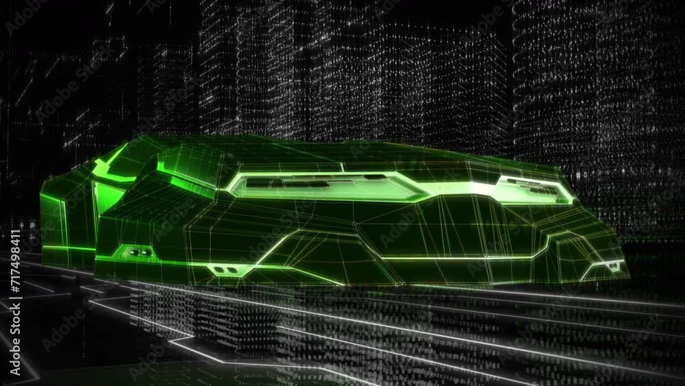 Entering the virtual cyber world consisting of data shapes. A ...