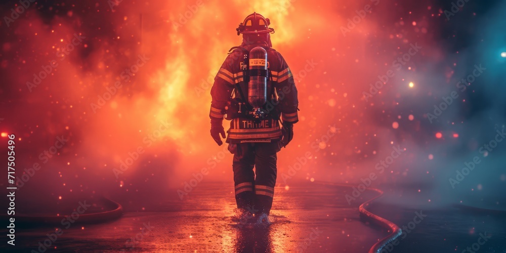 Firefighter Daring Escape: Bravery in the Face of Smoke and Fire as a ...