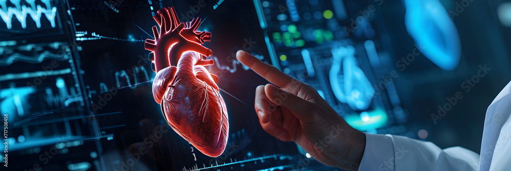 Cardiologist doctor examine patient heart functions and blood vessel on ...