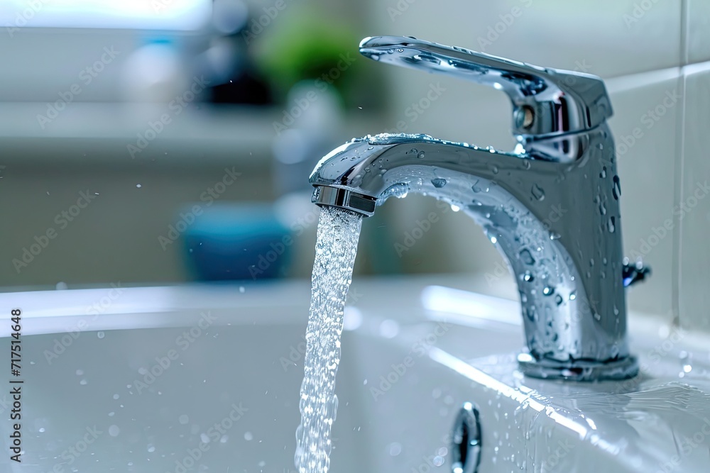 Water does not flow from the tap due to a lack of supply Stock Photo ...