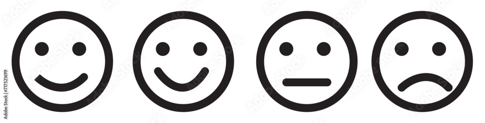 Collection of emoticons. Collection of emoji faces. Flat style emoji ...