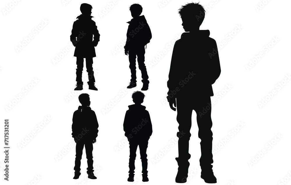 Male model silhouette, man silhouette vector,Silhouettes of Casual ...