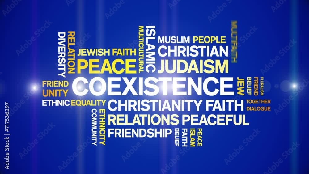 Coexistence animated tag word cloud;text design animation kinetic ...