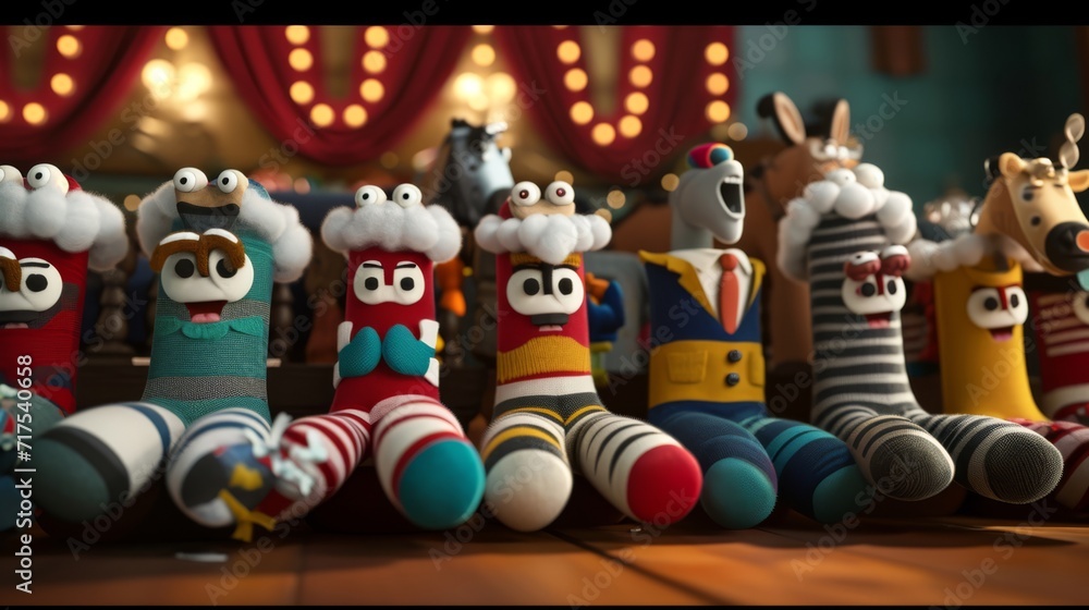 Cartoon scene A gang of tough guy socks perform a Godfatherinspired ...