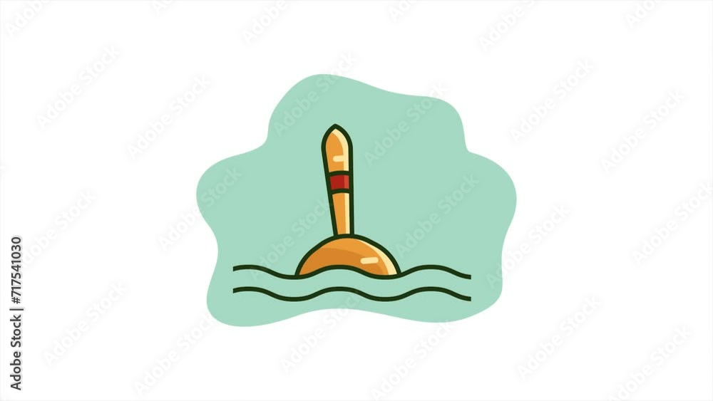 Vidéo Stock fishing float animation motion video, fishing bobber icon ...
