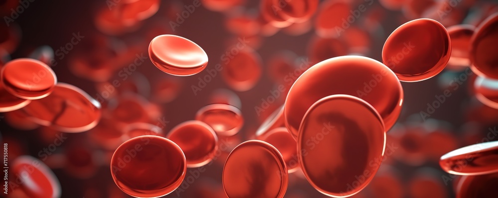 An illustration of red blood cell plasma inside a blood vessel ...