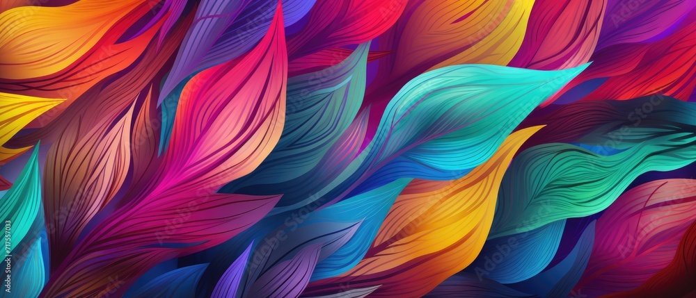 A captivating abstract wallpaper with a floral leaves pattern ...