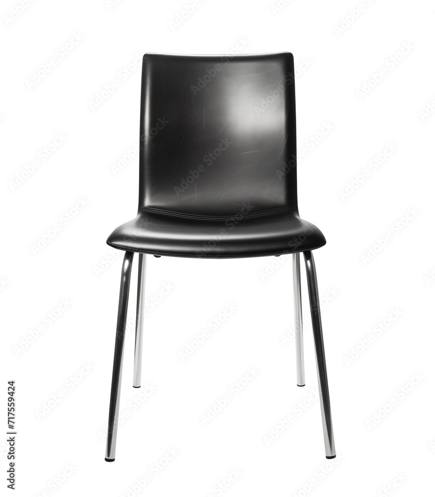 Simple and modern chair in black color. Transparent background. PNG ...