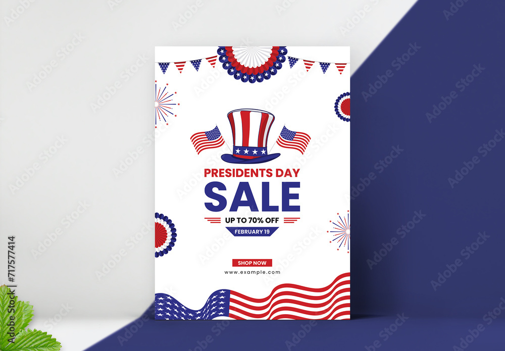 President Day Sale Flyer Layout Stock Template | Adobe Stock