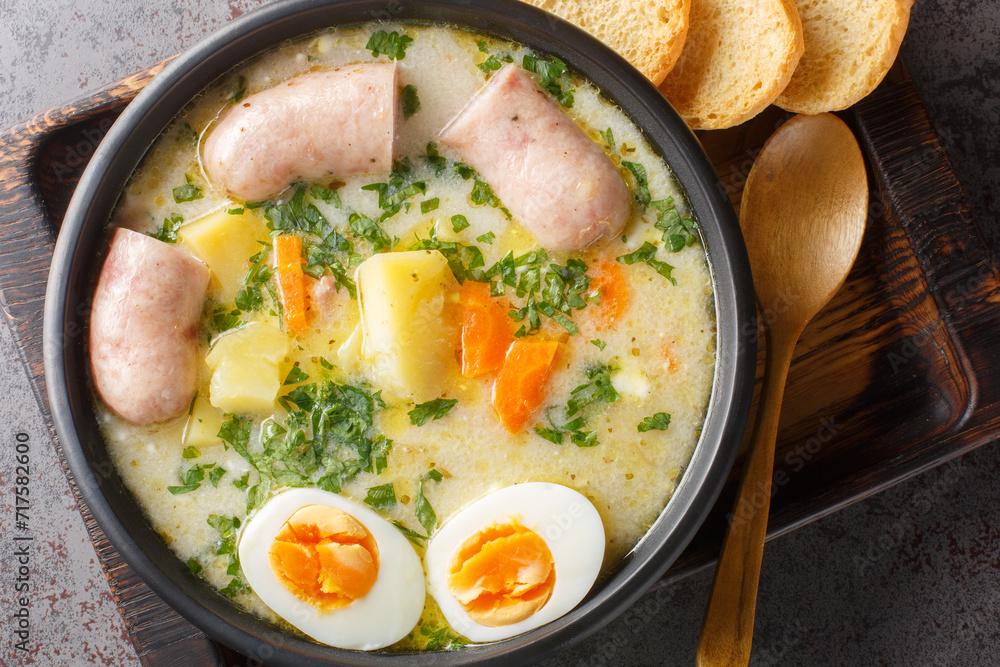 Fotografia do Stock: Polish zurek a rich soup soured with fermented rye ...