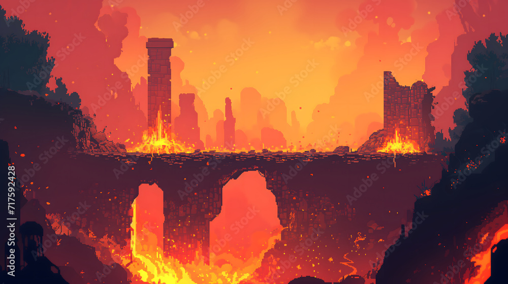 destruction of buildings due to fires originating from volcanic lava ...