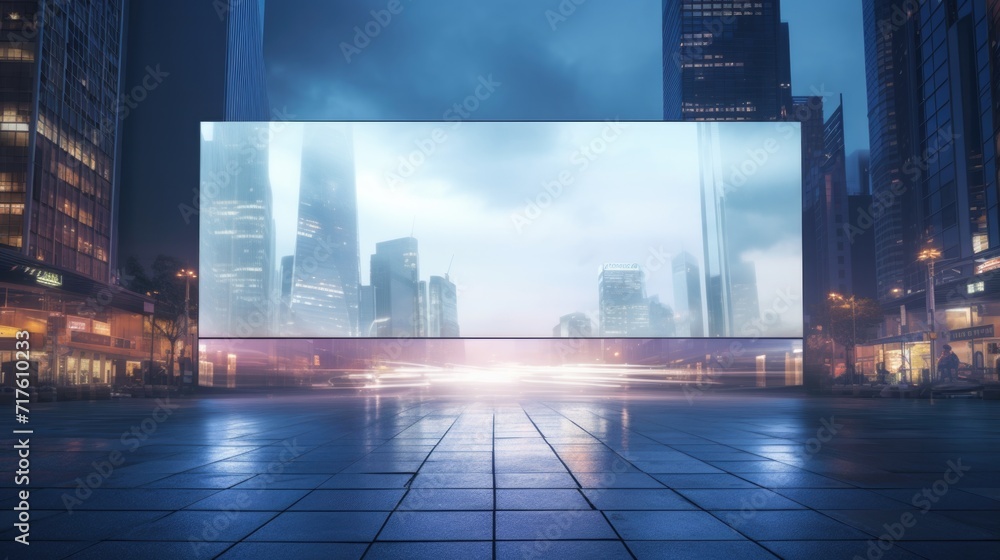 Large outdoor TV screen, LED panel, advertising lightbox in the center ...