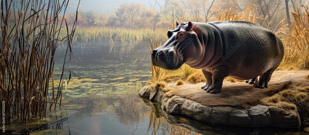 In an exhibit centered around hippos, guests can witness the impressive ...